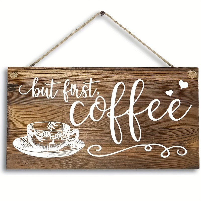 A wooden hanging sign, suitable for coffee shops, tea bars and other ...
