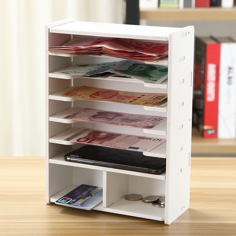 8 Grid Desktop Cash Drawer Cashier Money Separator Organizer Storage ...