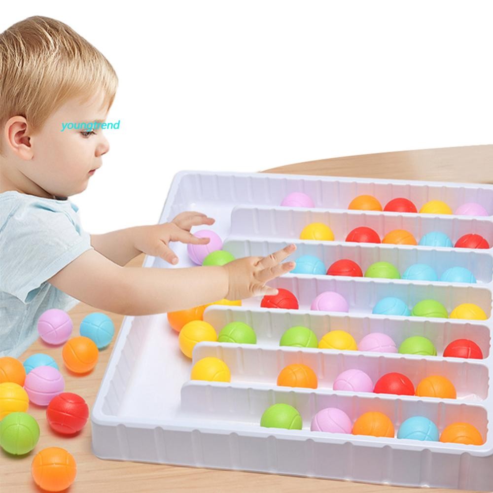Fun Ball Sorting Toy Rainbow Balls Sensory Game Color Ball Return Game ...