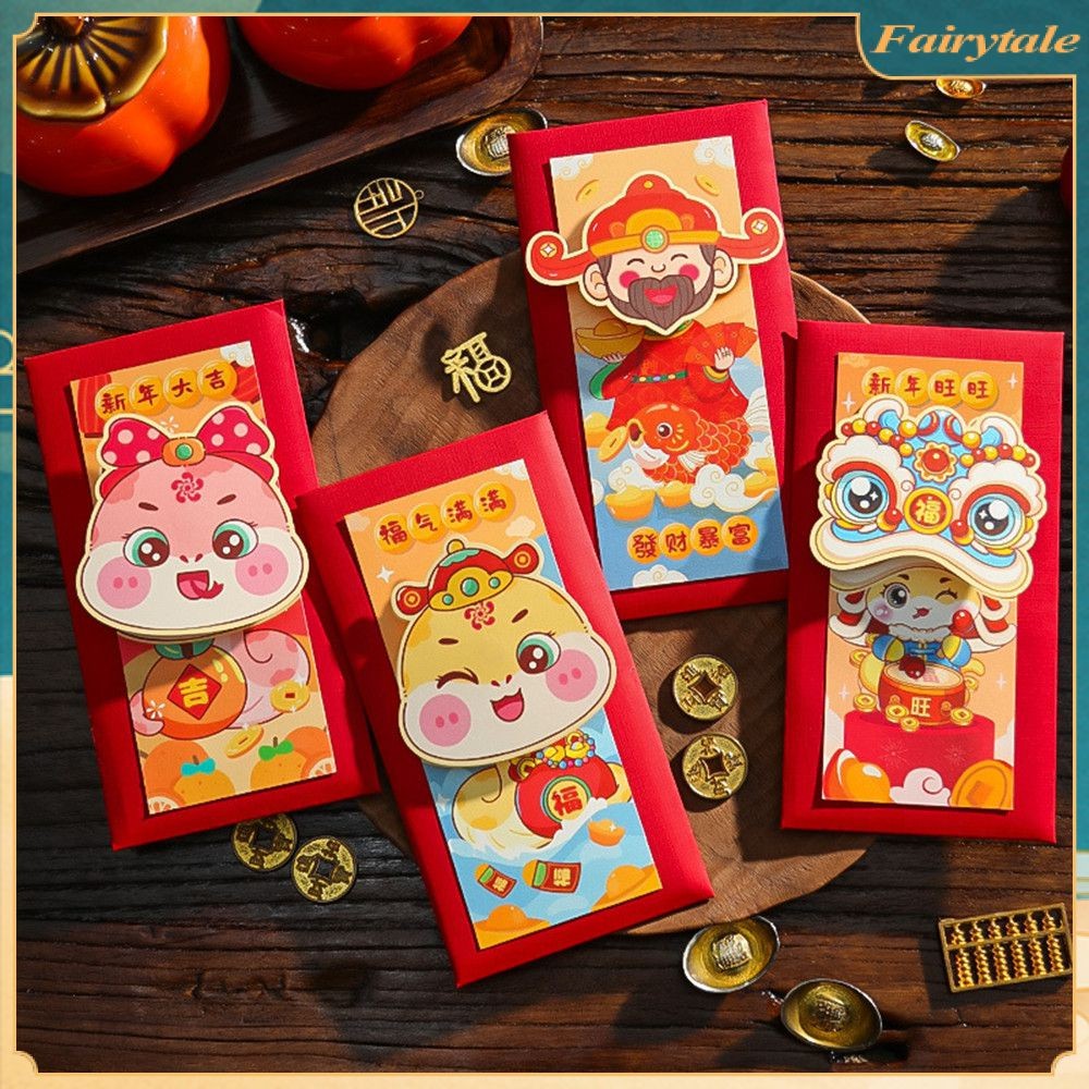 2pcs Spring Festival 3d Red Envelope Paper Craft Red Envelope Cartoon ...