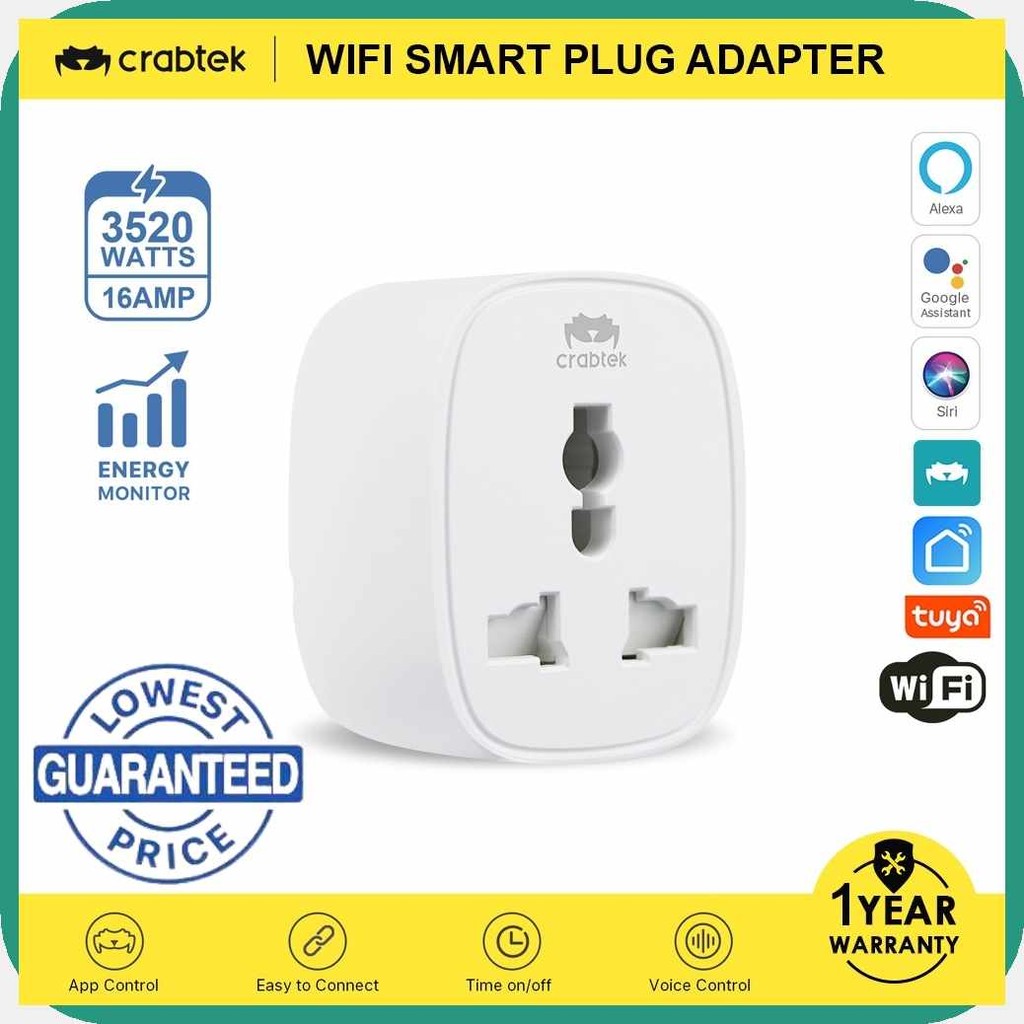CrabTeku,WiFi;Ch)Smart.Iu#Plug]g#Adapter]d#Energy]L#Monitoring]Y#16AMP ...