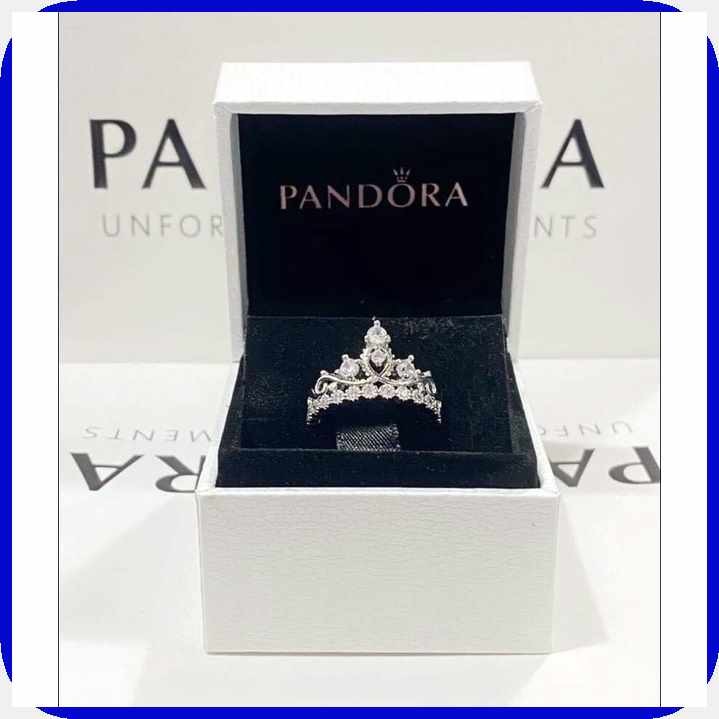 Pandora%uCrown[EW^Ring}f>with)H>box)t>and)n>paper)W>bag | Shopee ...