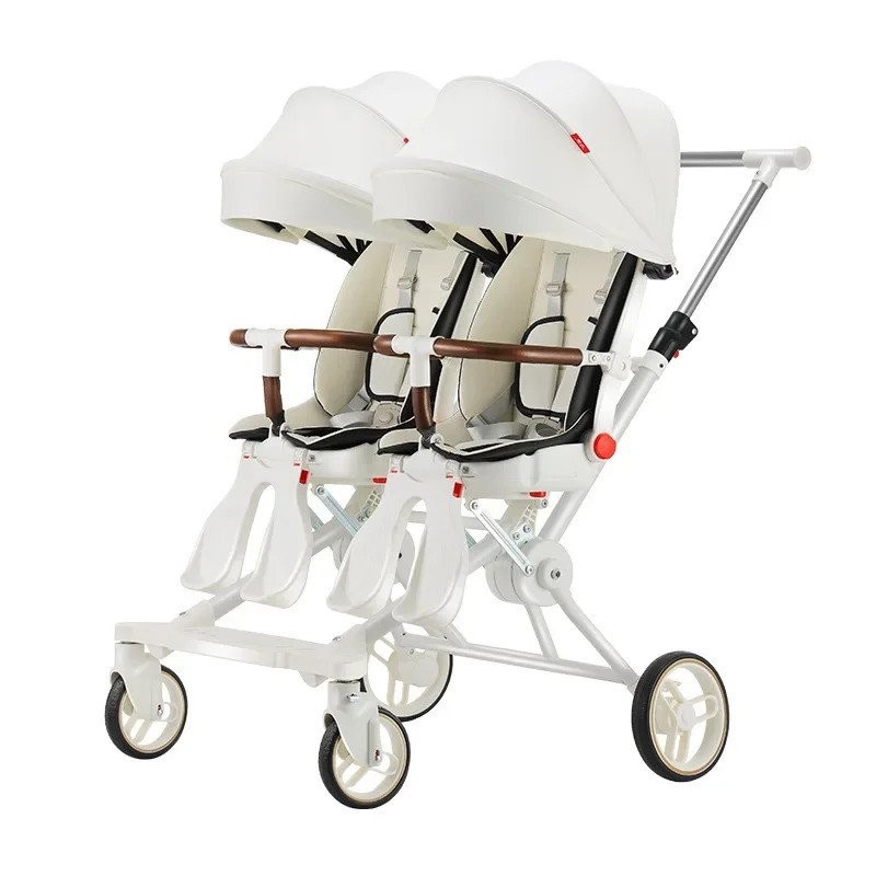 Lightweight Foldable Twin Swivel Stroller Twins Can Sit and Lie in A ...