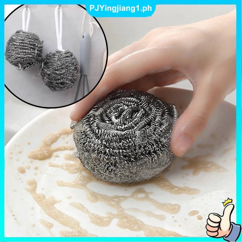 Kitchen Wire Ball Brushes with Rope Stainless Steel Pot Oven Sink Pan ...