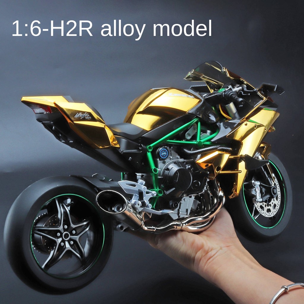 Oversized 1:6 Kawasaki H2R Ignition Start Alloy Locomotive Model ...
