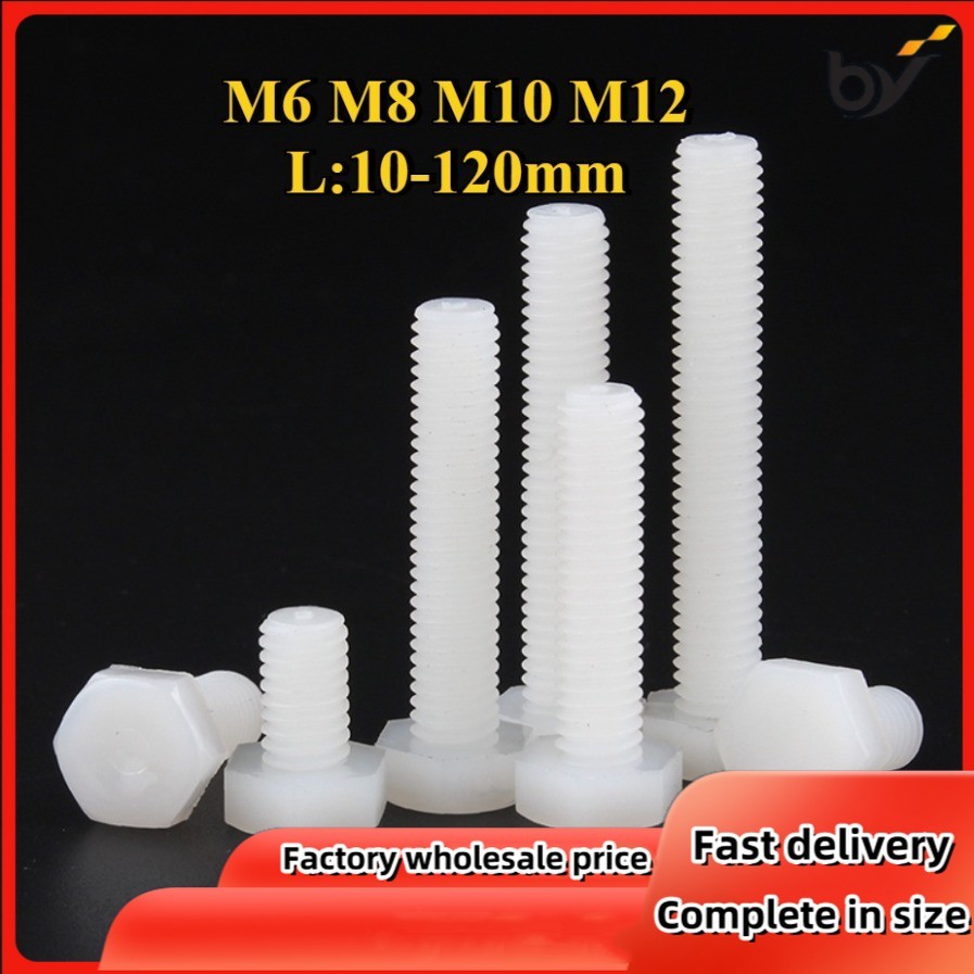 Pa66 Plastic Screw Plastic Screw M6 M8 M10 M12 Nylon External Hexagon ...