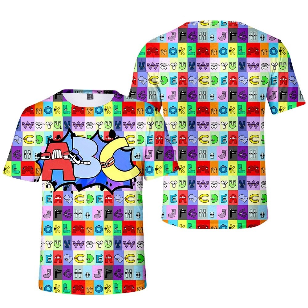 3D Short-sleeved Men's and Women's Games Around Alphabet Lore Letter ...