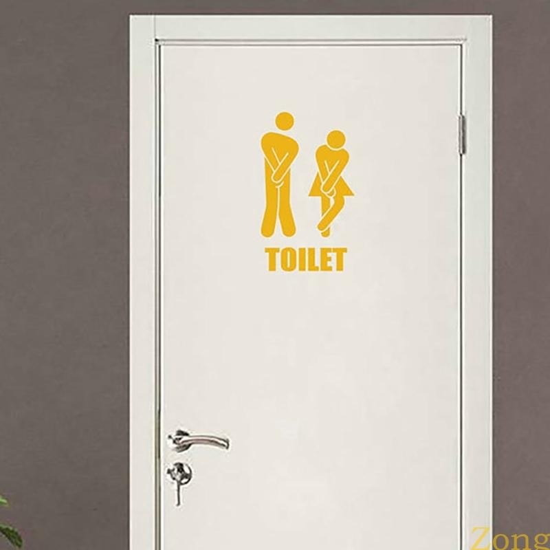 ZONG Easy to Apply Toilet Sign Sticker Toilet WC Sticker for Modern ...