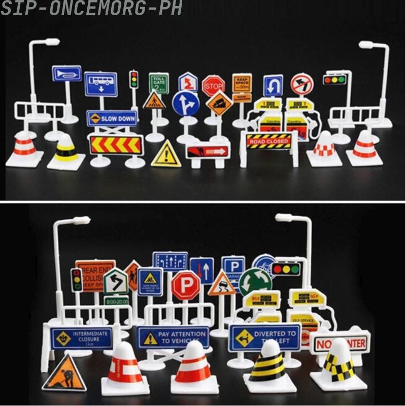 Interactive English Road Sign Traffic Signage Play Set for Children's ...