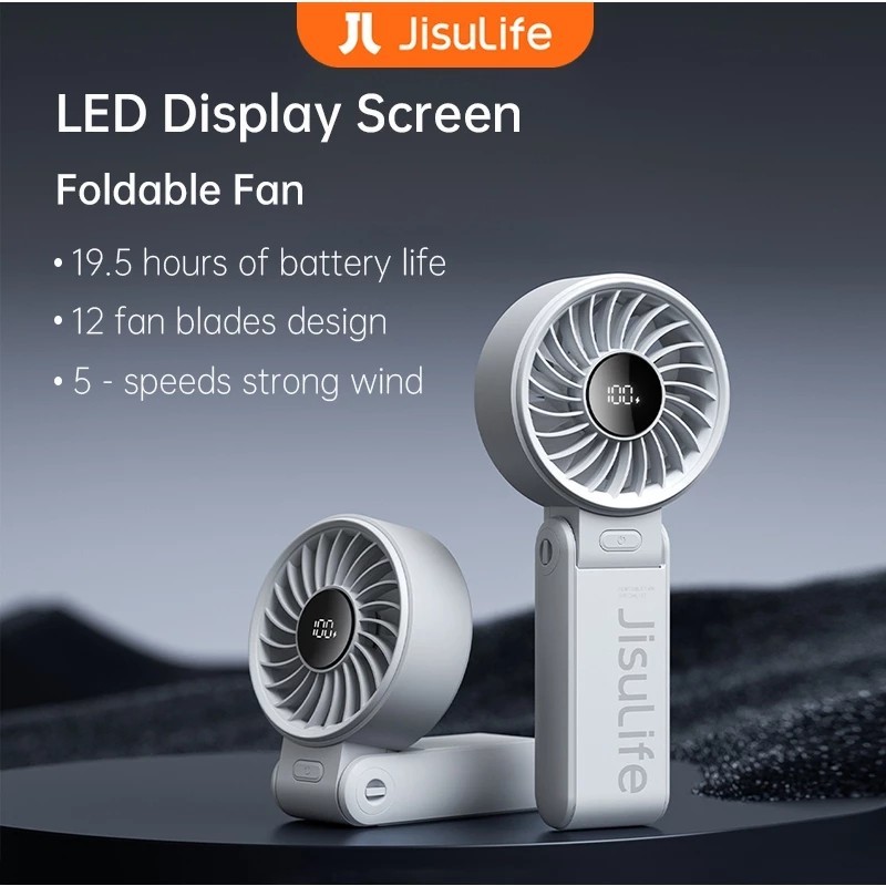 JISULIFE Handheld Fan Life7 Mini Fan Portable Rechargeable Electric ...