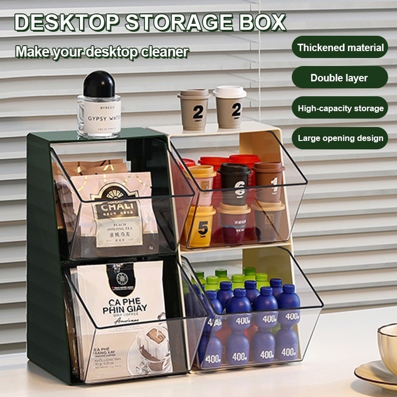 Acrylic Coffee Capsule Container 2 Layer Tea Bag Storage Removable ...