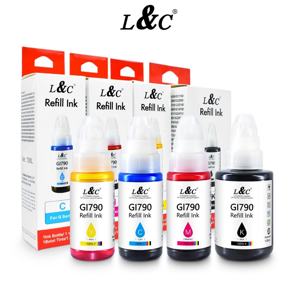 L&C Ink Refill ink for 790 890 Ink Dye Ink For Canon Printer G1010 ...