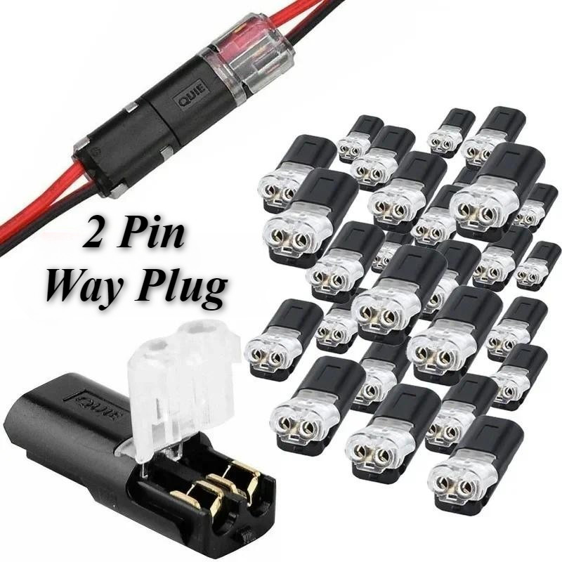 2Pin Way Plug Wire Cable Snap Connectors Car Waterproof Solderless ...