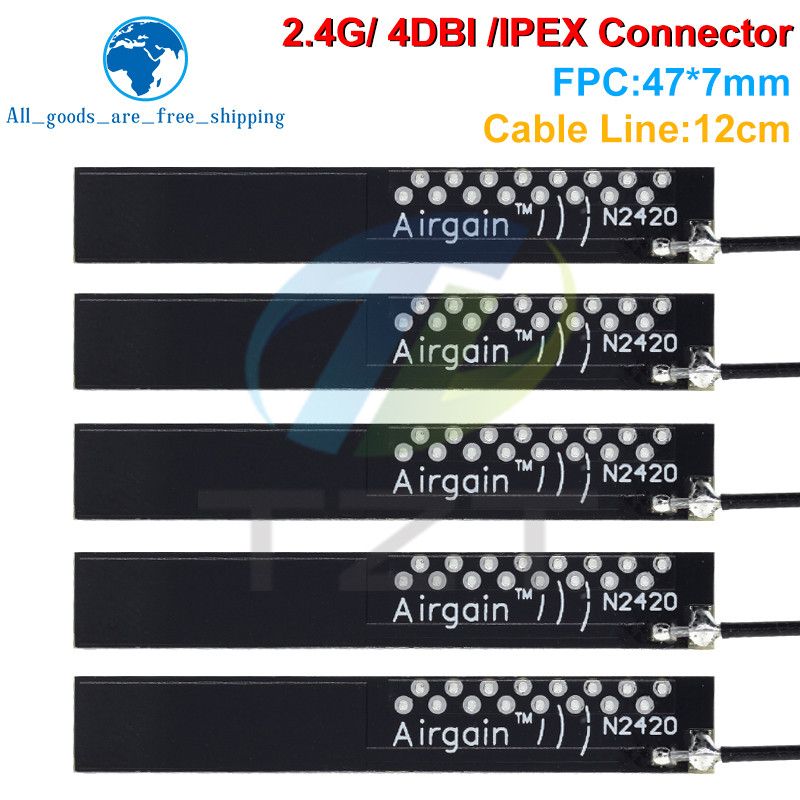 10Pcs/lot 2.4Ghz 4dBi WIFI Internal Antenna PCB Built-in Aerial IPX ...
