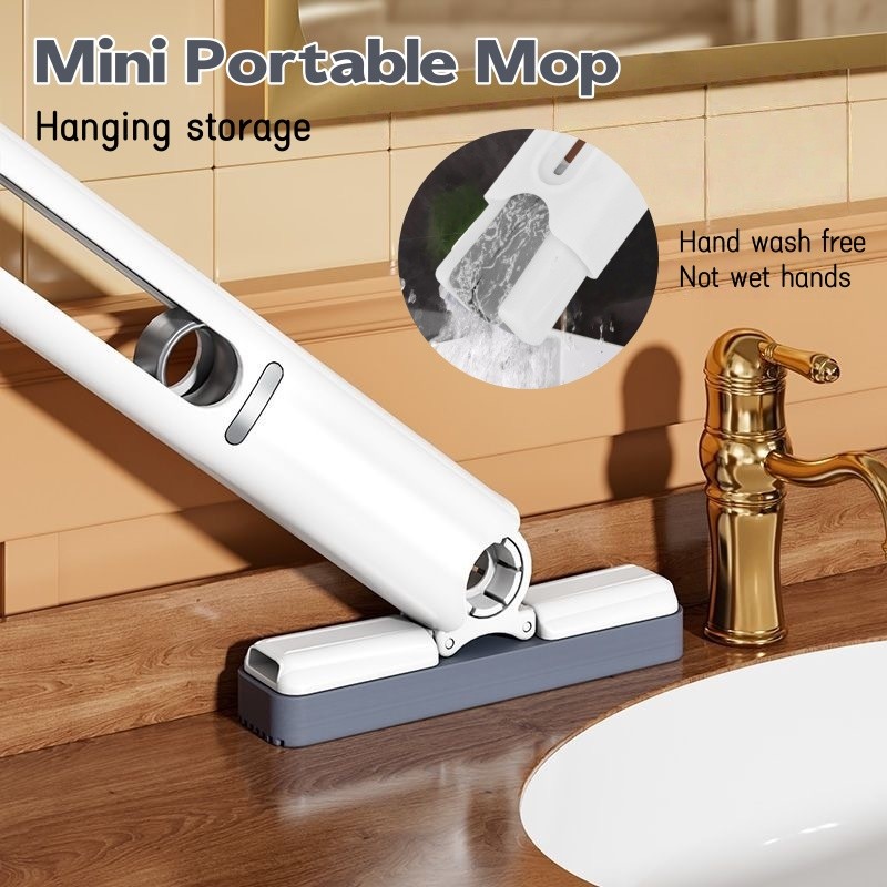 Mini Portable Mop with Squeezer Kitchen Bathroom Car Cleaning Office ...