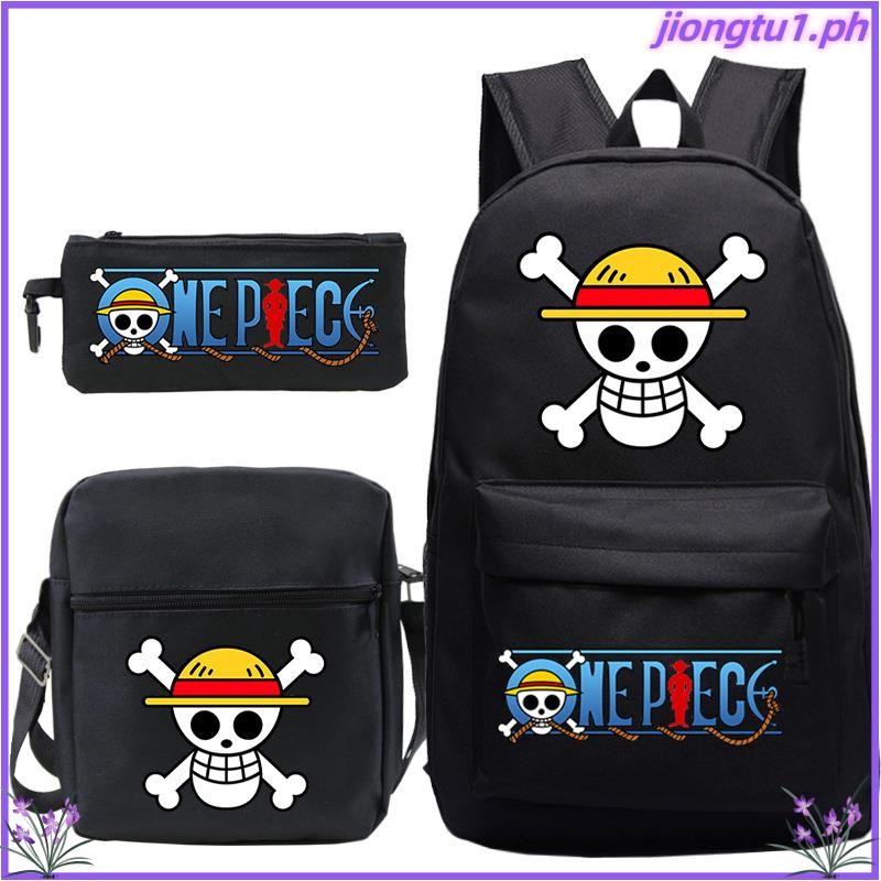 3pcs/Set One Piece Anime Backpack Luffy Zoro School Bags Pencil Bag ...