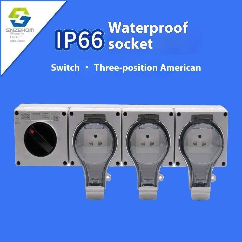 Ip66 Outdoor Waterproof Socket Switch One Open Three-Position American ...