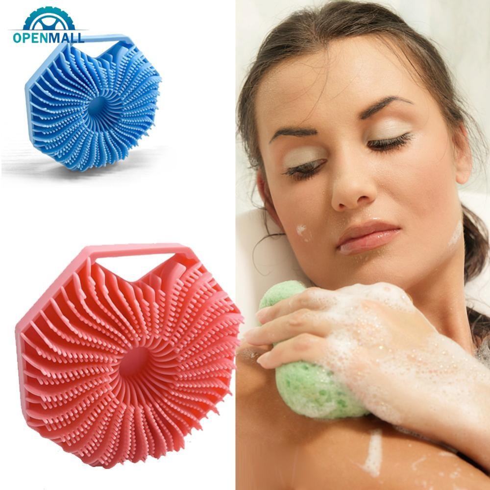 OPENMALL Soft Silicone Body Scrubber Bath Brush With Ergonomic Handle ...