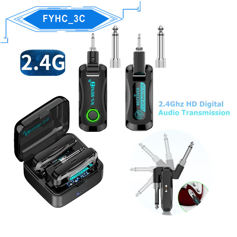 WS-Mini2 2.4Ghz Wireless Guitar System Rotatable HD Audio Transmitter ...