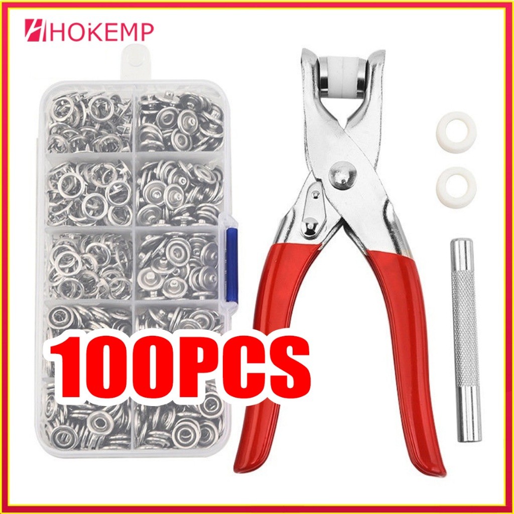 Duty Snap Button Pliers Set with Metal and Plastic Snaps, Eyelet ...