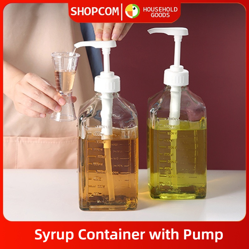 Coffee Syrup Dispenser Bottle 1100/1600ml with Pump Coffee Syrup ...