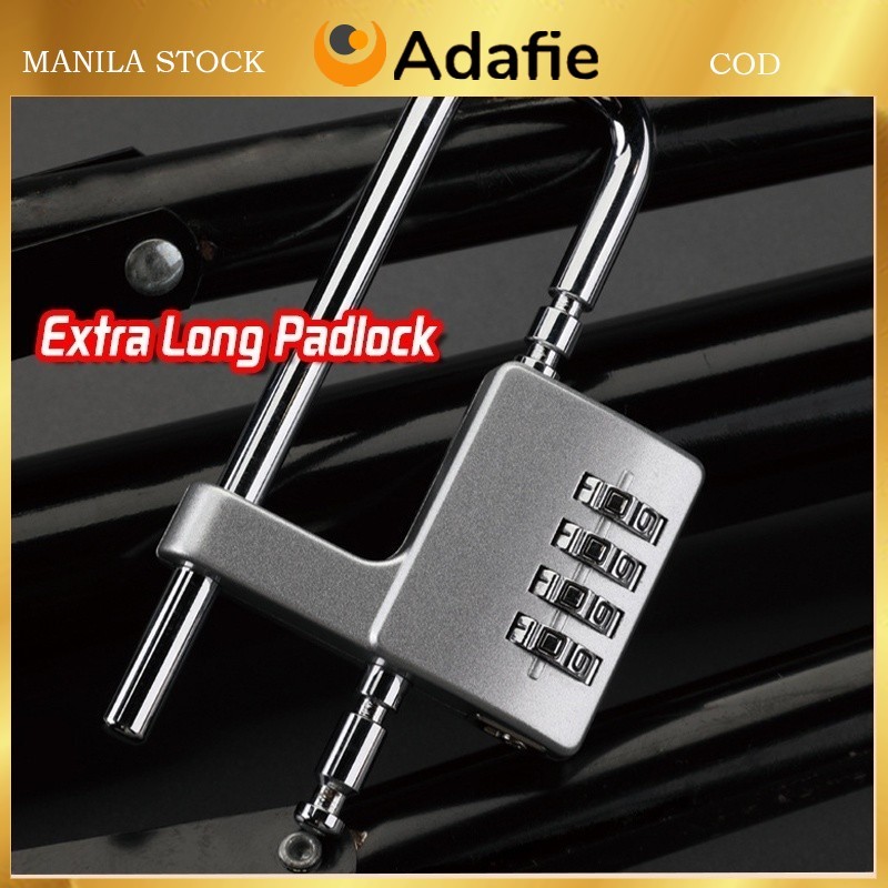 Extra Long Padlock 4 DIGIT Combination Padlock Long Shackle Padlock ...