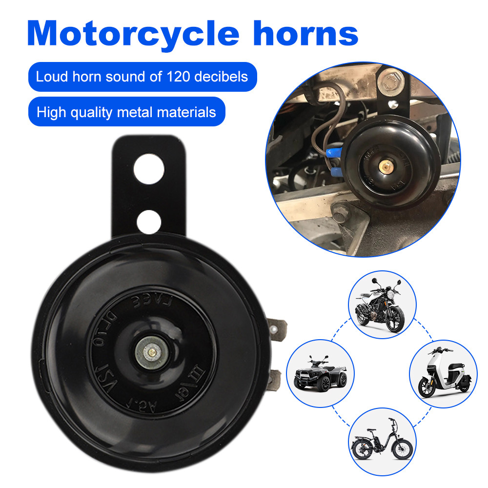 12v 48v 60v Universal Motorcycle Electric Horn Waterproof Round Speaker ...