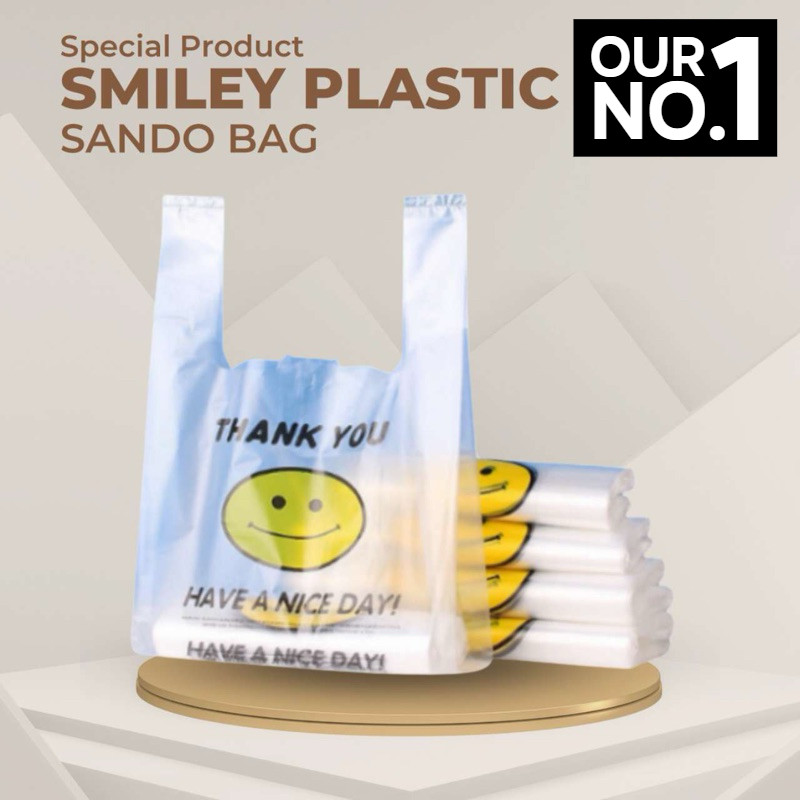 Thank You Printed Plastic Bag Smile Face Plastic Bag Sando Bag ...