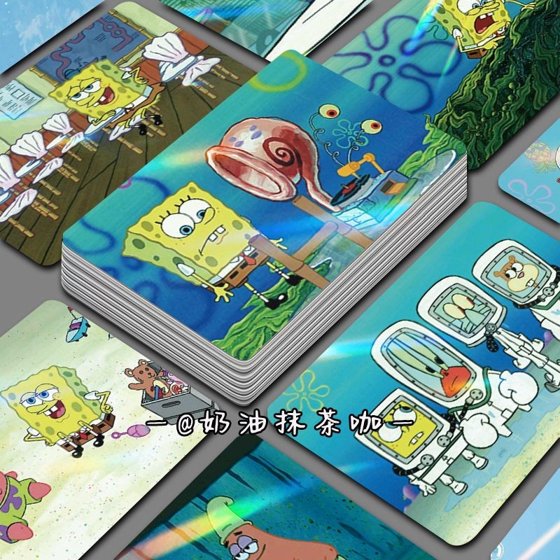 Spongebob SquarePants Two-Dimensional Cartoon Laser LOMO Card 10cm ...