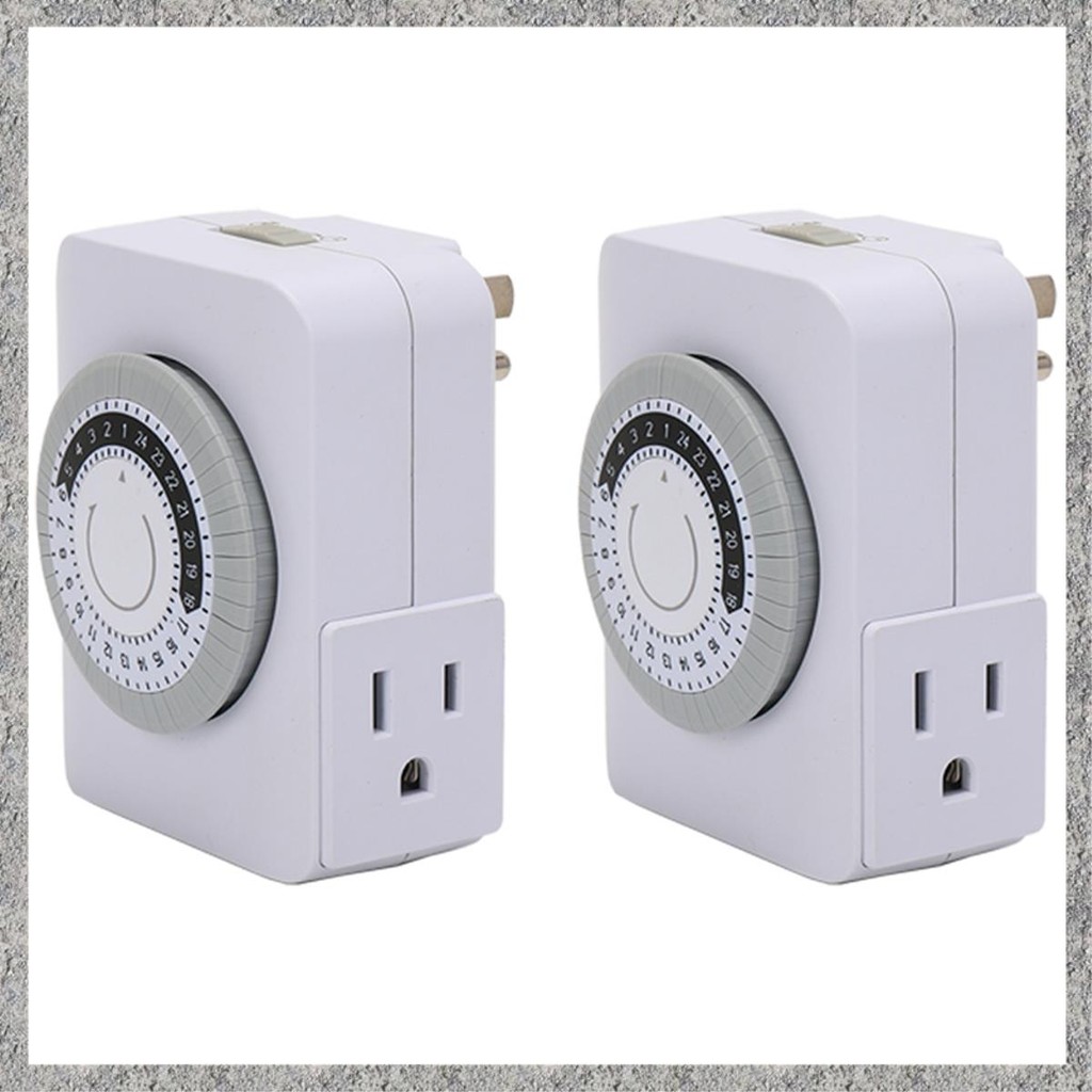 (L M F J) US Plug, 2Pcs 24-Hour Outlet with 2 Grounded Outlets ...