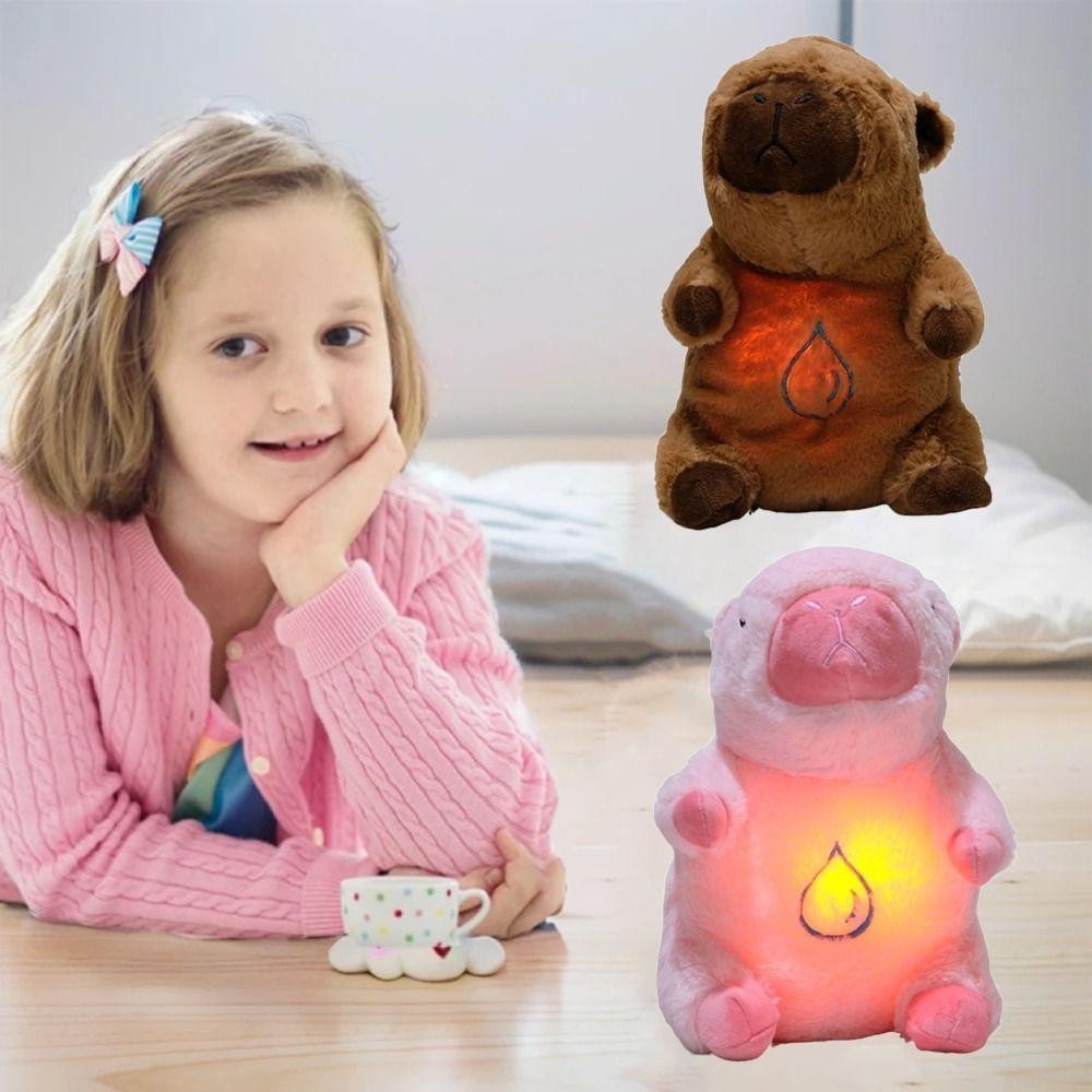 Breathing Capybara, Capybara Lights Plush Bear Doll, Kawaii Sleeping ...