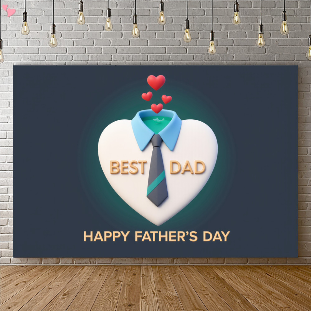 Blue Happy Fathers Day Banner - Best Dad Theme Decorations for Party ...