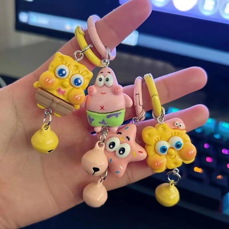 Key ring key ring Pendant SpongeBob SquarePants Pie Big Star Keychain ...