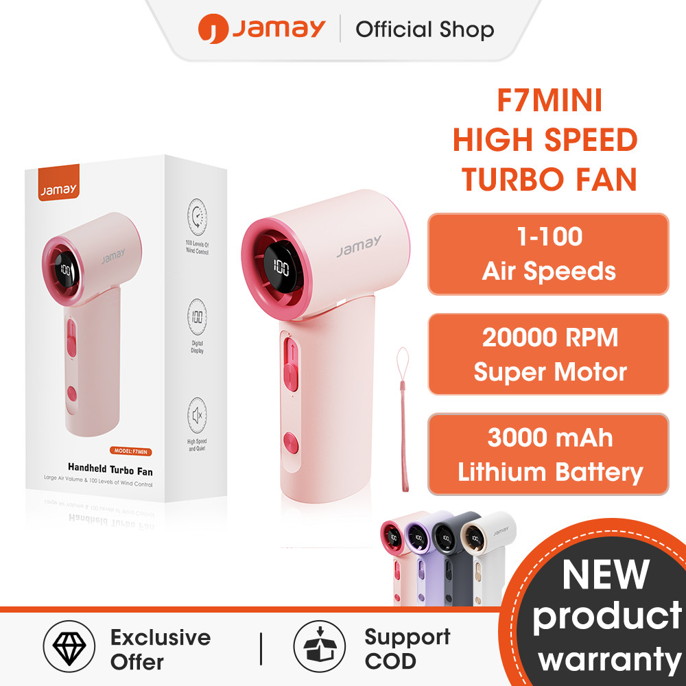 【Free Gift】JAMAY Fan Portable 3000mAh Battery High Speed kipas Mini Fan ...