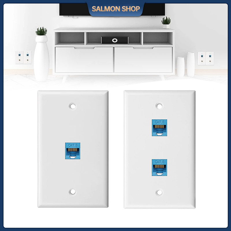 Cat6/5e Ethernet Wall Socket Panel with Gold-Plated F Connector & RJ45 ...
