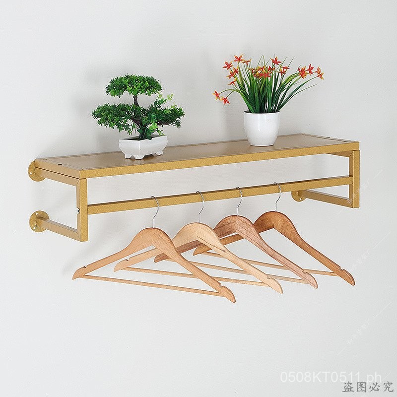 Wall-Mounted Iron Art Clothing Store Display Rack Women's Clothing ...