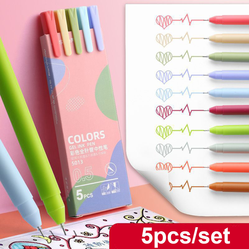 Sign Pen Gel Pen 0.5mm Refill Smooth Ink Writing Durable Signing Pen 5 ...