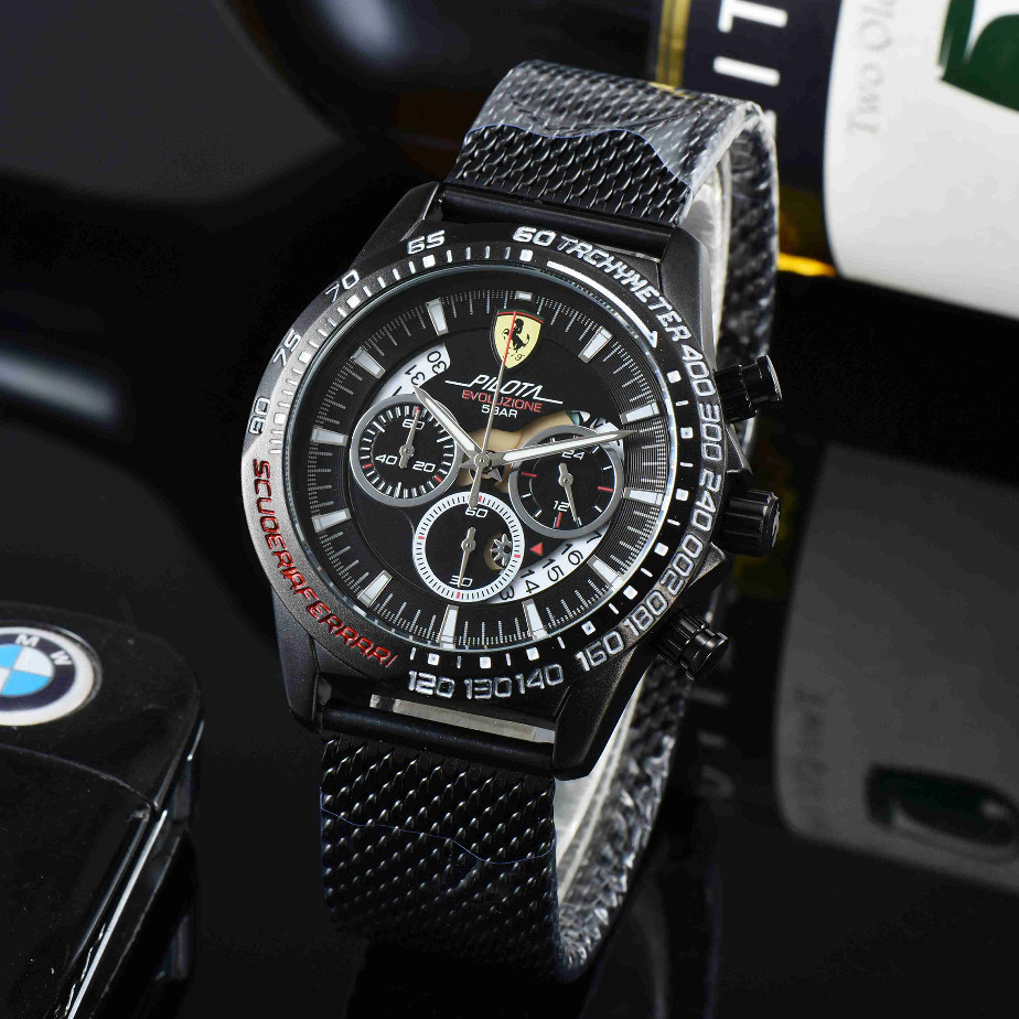 New Ferrari Quartz Movement Stainless Steel Strap Trendy Waterproof ...