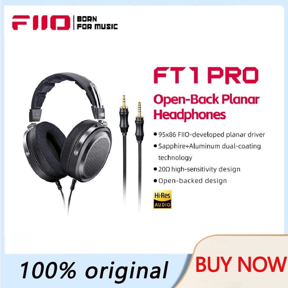 FiiO FT1 Pro Open-Back Planar Driver Headphone Magnetic Wired Hi-Fi Headset Hi-Res Audio for ...