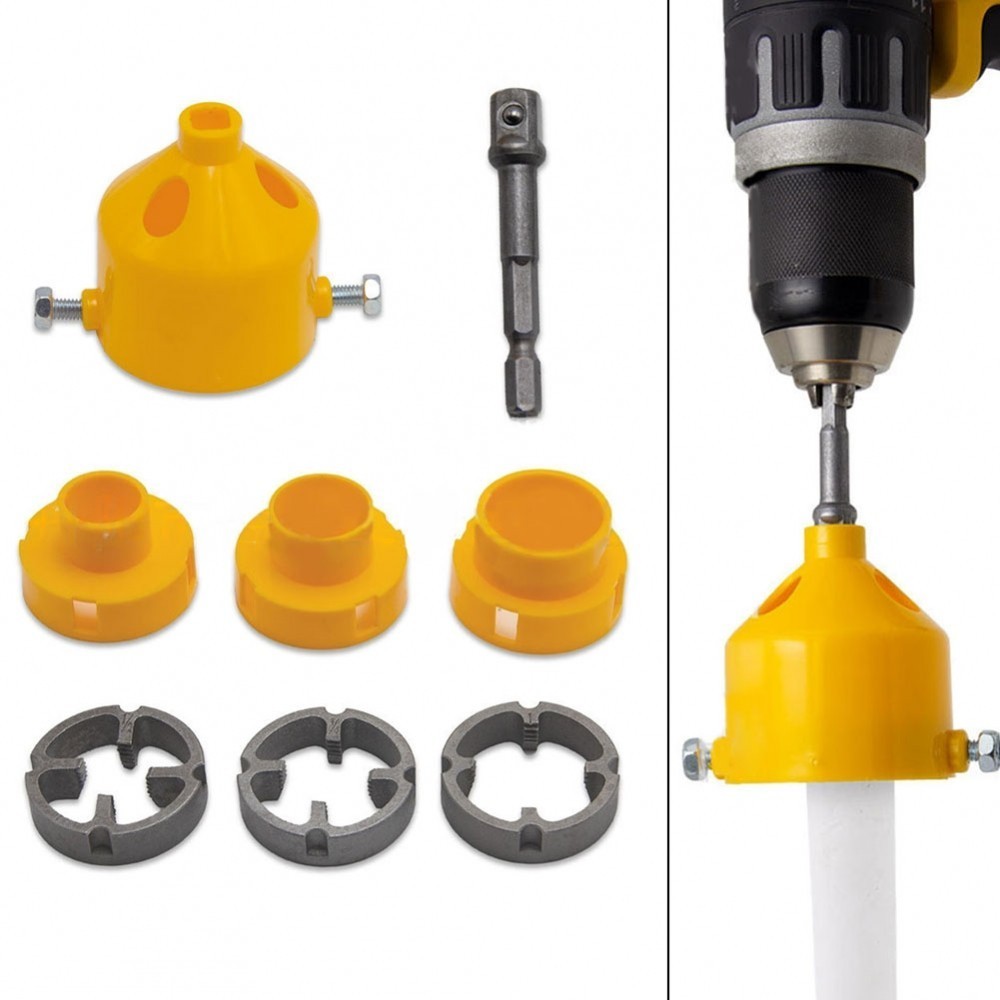 Efficient PVC Pipe Threader Set with 1/2 Inch 3/4 Inch and 1 Inch Dies ...