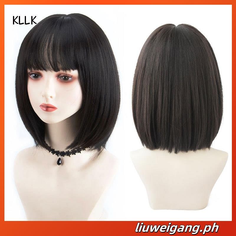 Wig female short hair Korean BOBO head cute cartoon bangs round face ...