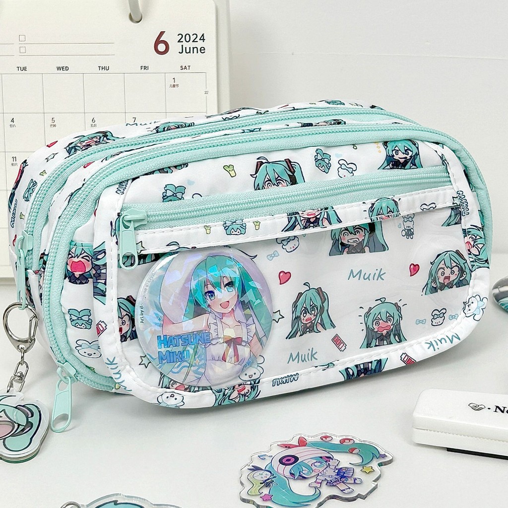 Hatsune Miku Pencil Case Haikyuu!! Capybara Large Capacity Transparent ...