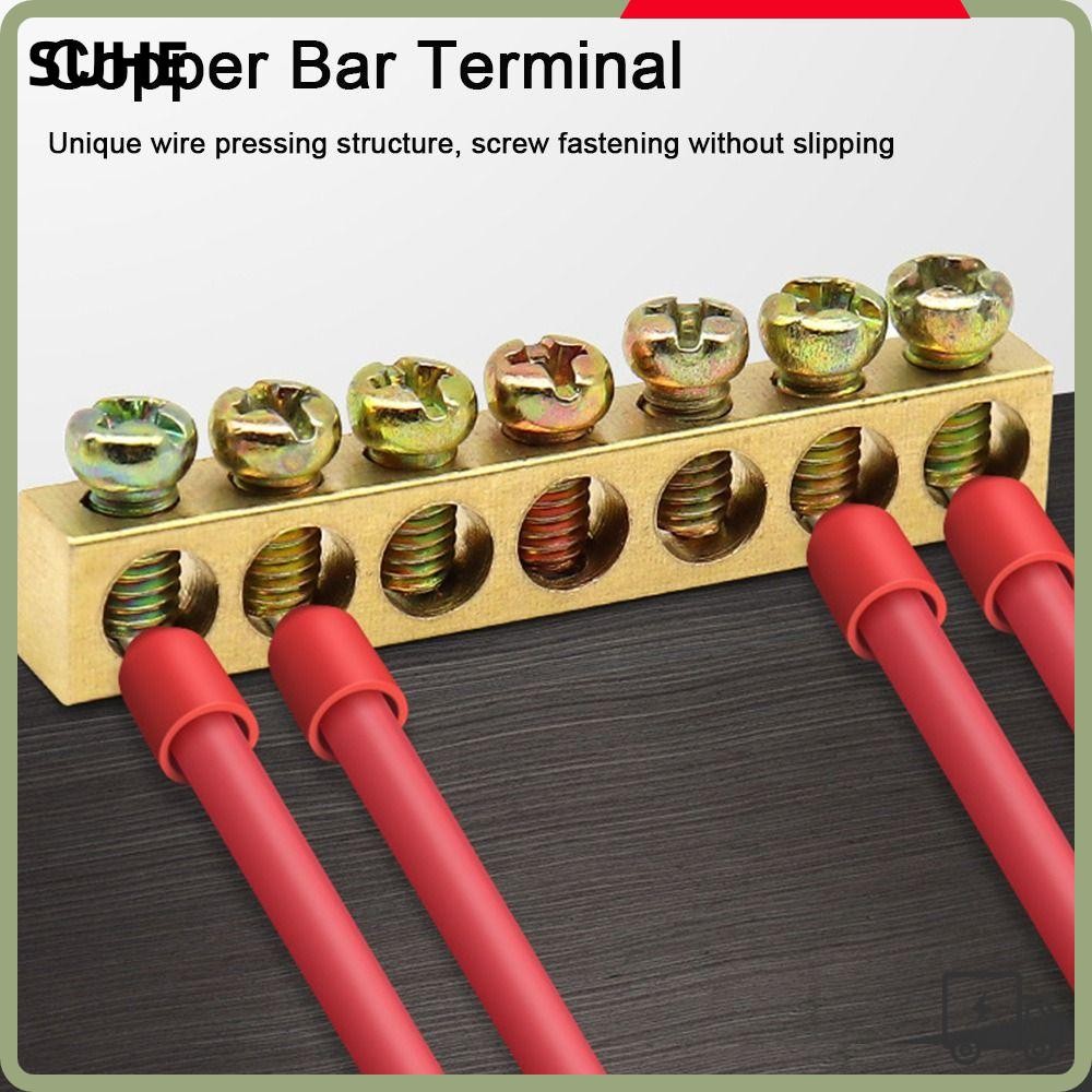 HI-SUHE Wire Connector, With Hole Screw Copper Copper Bar Terminal ...
