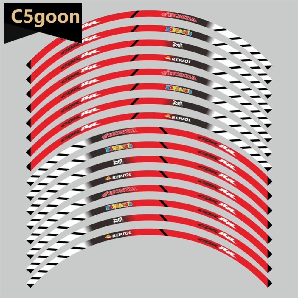 C5GOON 16Pcs Motorcycle Wheel Sticker Reflective Rim Tape For Racing ...