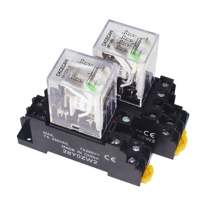 ♫MY2N MY4N-J intermediate relay 220v AC 12v small electromagnetic relay 24v DC 8 feet 14 feet ...