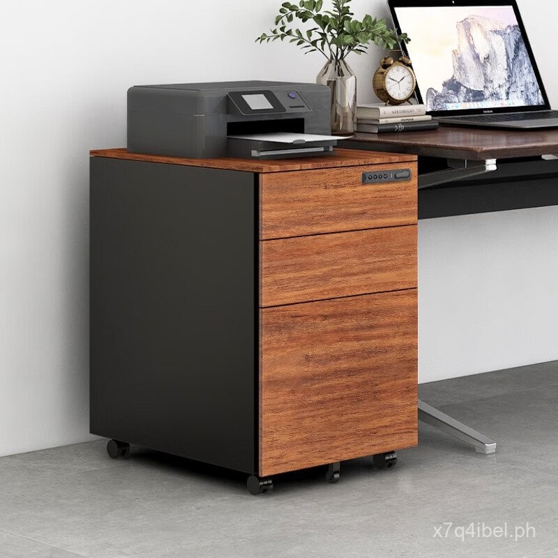 Steel File Movable Cabinet Three Chest of Drawer Office Storage Low ...