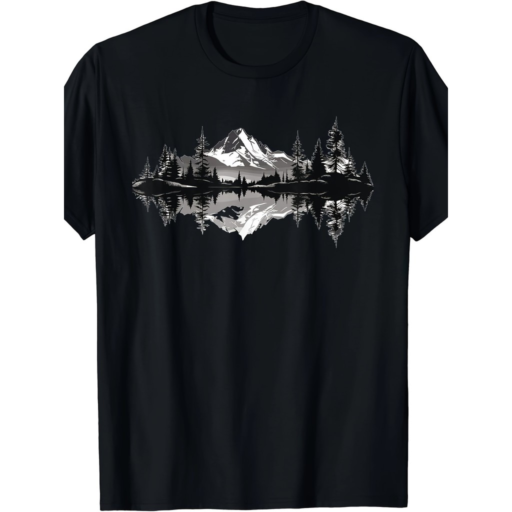 Mountain Landscape Reflection Forest Trees Outdoor Wildlife T-Shirt ...