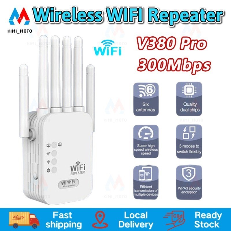 New 4 Antenna Wifi Repeater 300Mbps Fast Speed WiFi Range Extender 2.4G ...