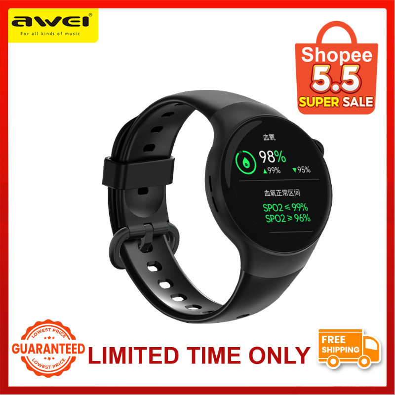 Awei H9 Smart Watch Heart Monitoring Blood Pressure Disc Multi Sport ...