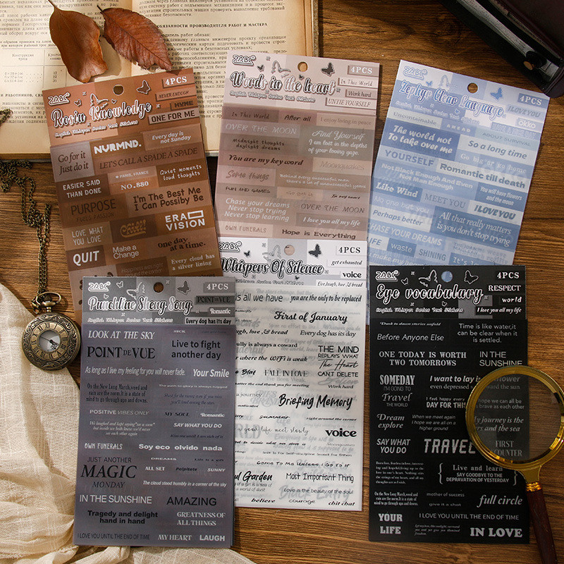 Journamm 4Sheets Quote Stickers for Journaling Scrapbooking Supplies ...